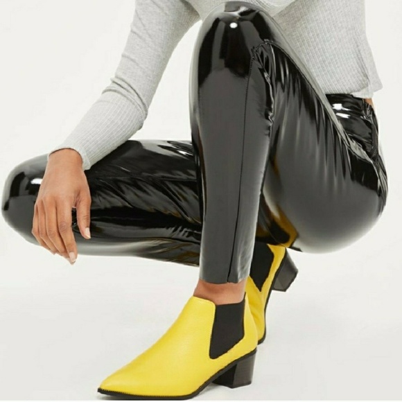 Topshop | Pants & Jumpsuits | Hp Topshop Black Vinyl Stretch Pants Pvc ...